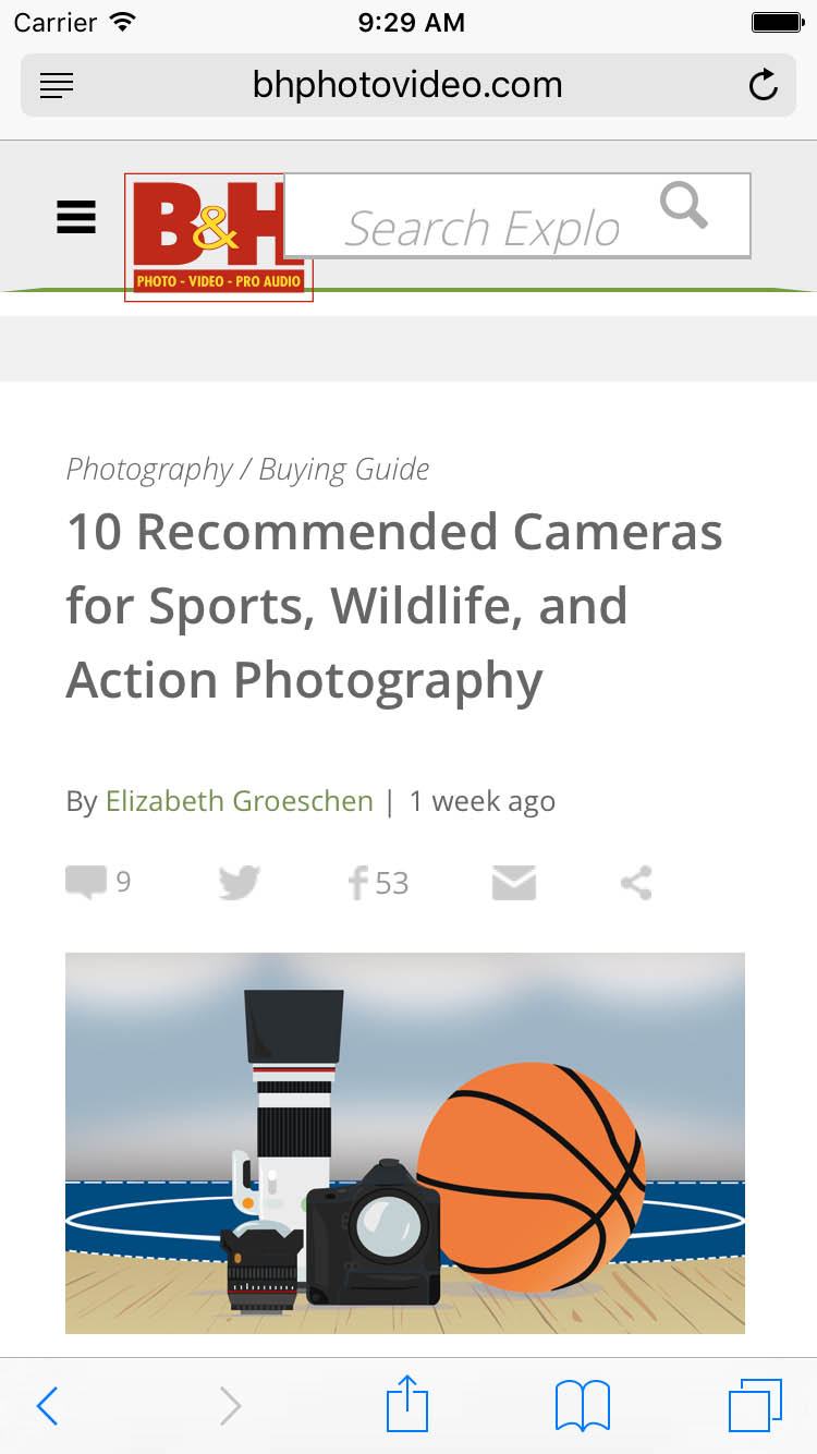 UX Research: 7 Reasons B&H Photo's Mobile Site is Best-in-Class – Baymard