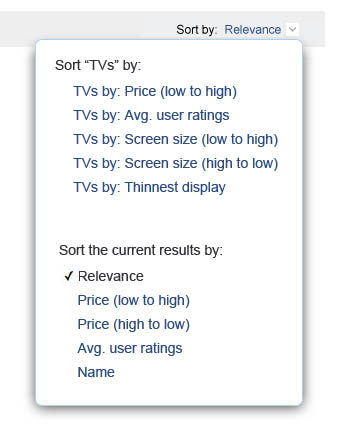 Category-Specific Sorting: A New Way to Sort Products – Baymard