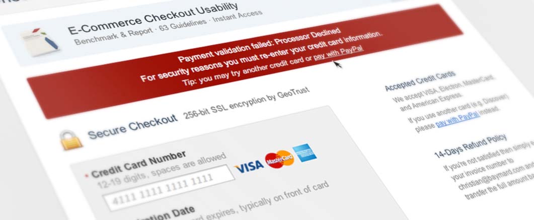 How to Recoup 30% of "Card Declined" Abandonments – Baymard