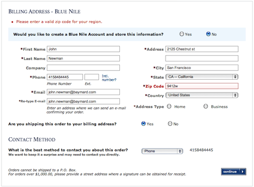 Idea: Error-Fields Only – Baymard Institute