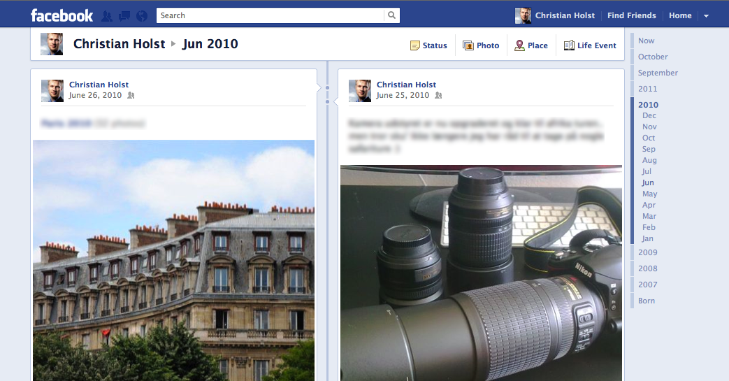 UI: Thoughts on the New Facebook Timeline Design – Baymard