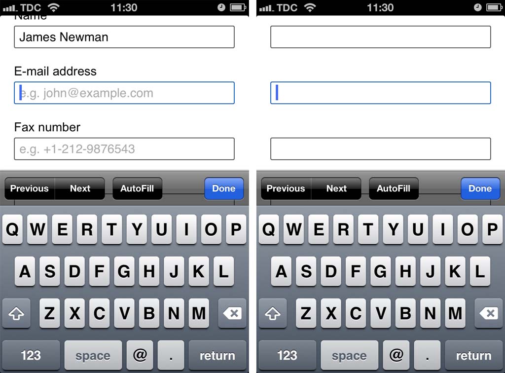 Mobile Form Usability: Never Use Inline Labels – Baymard