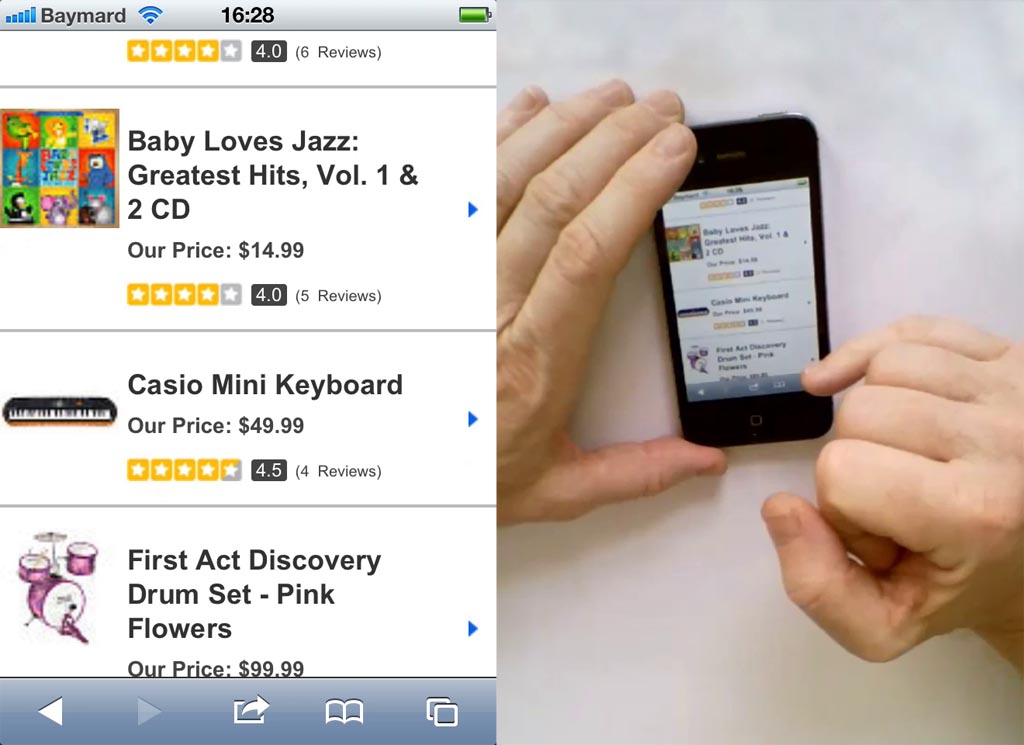 Mobile Product Lists Need Very Distinct Hit Areas – Baymard