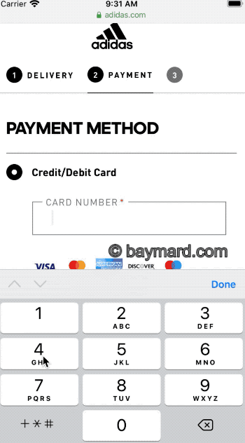 Credit Card Number Field: Auto-Format Spaces – Baymard